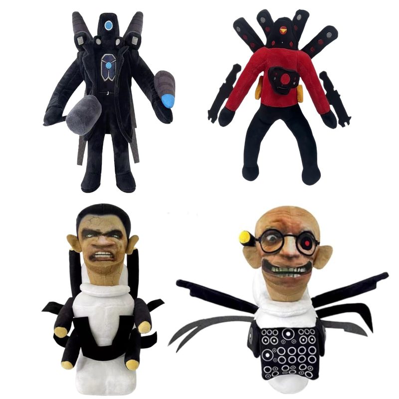 4PCS Skibidi Toilet Plush Style 2 | Skibidi Toilet Plush